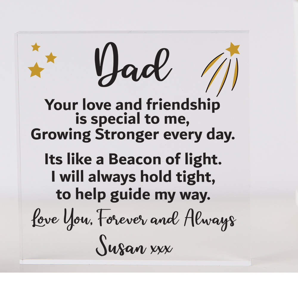 Personalised Dad Poem Acrylic Block 10cm x 10cm - Ellie Charles