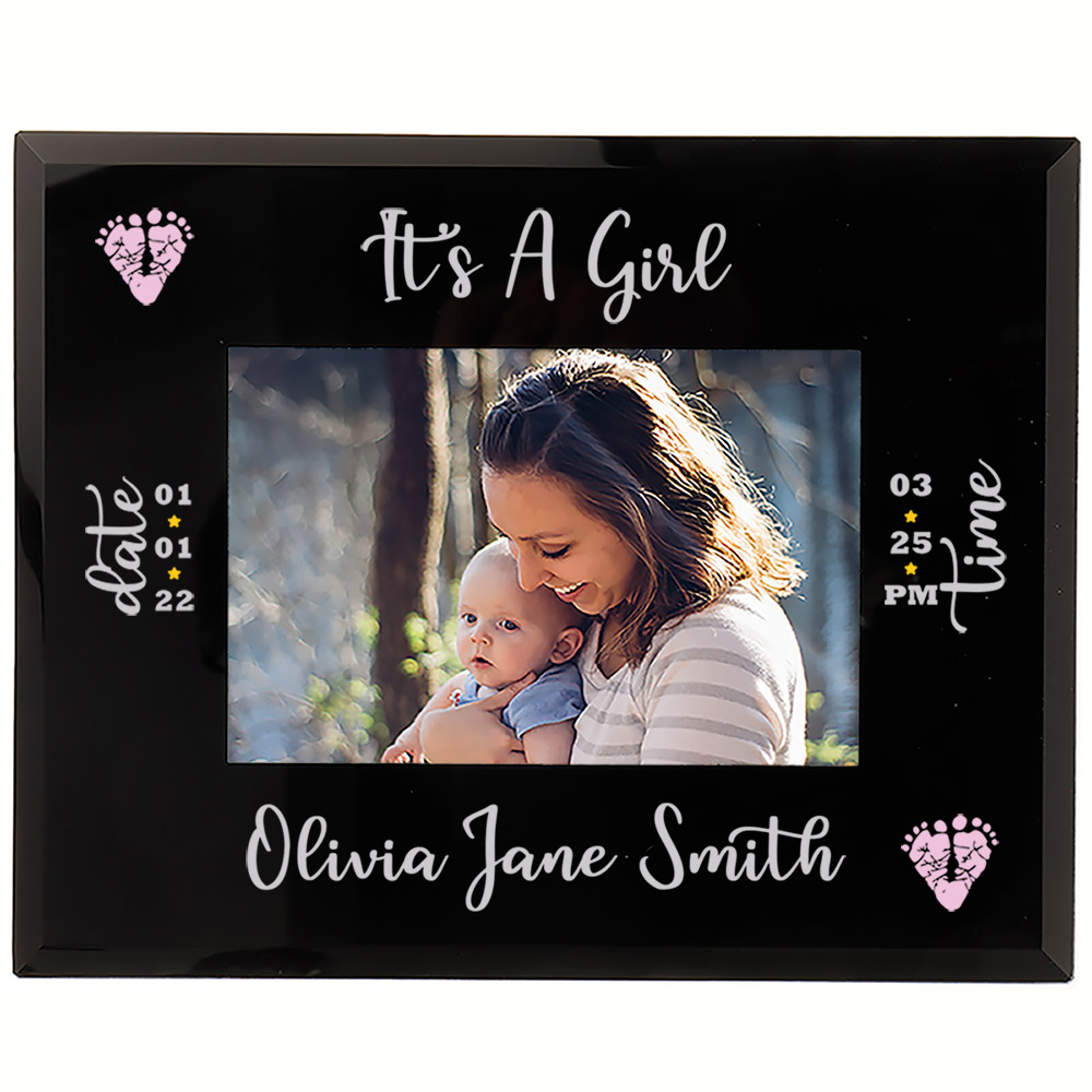 personalised New baby girl photo frame - Ellie Charles