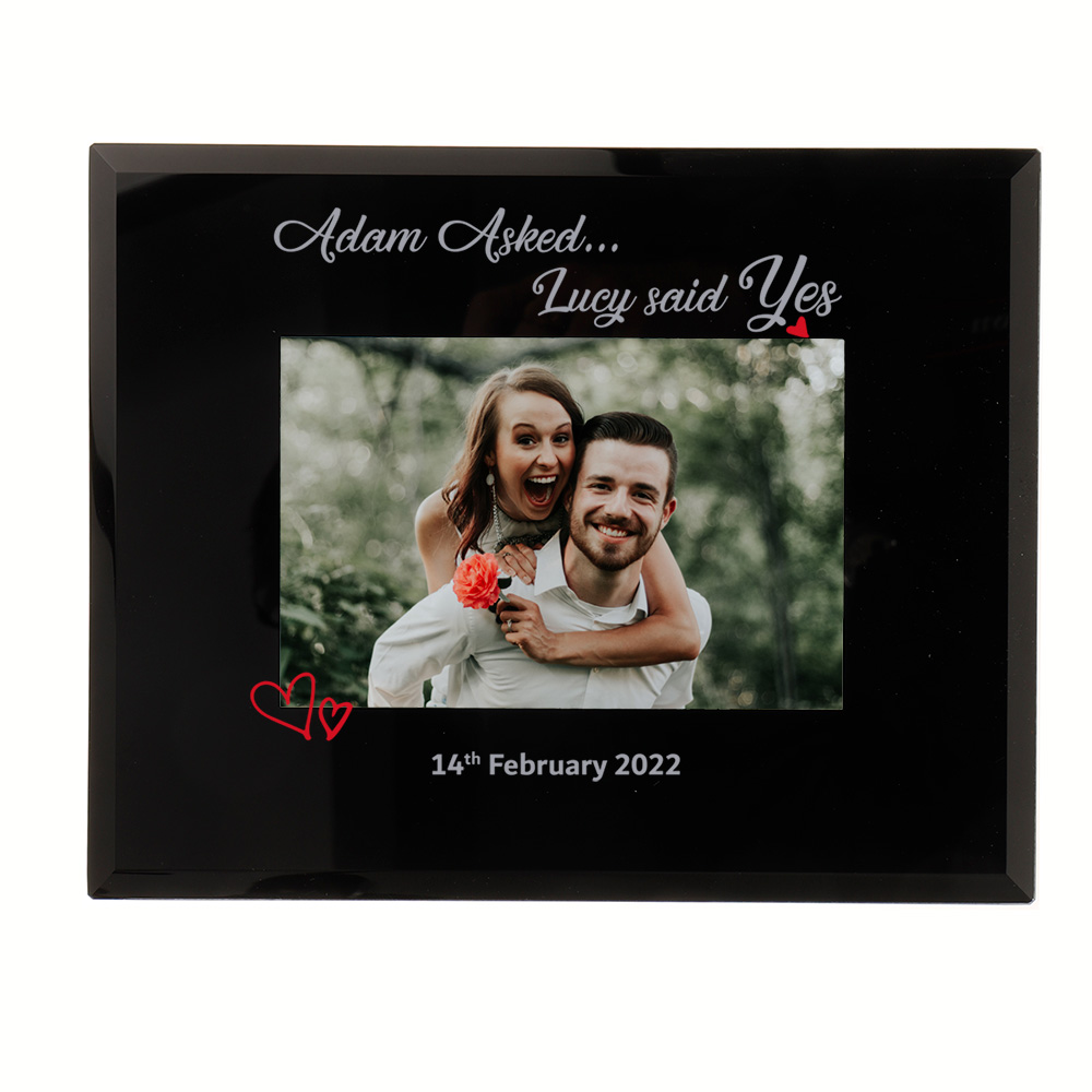 Engagement Photo frame Asked Said Yes - Ellie Charles